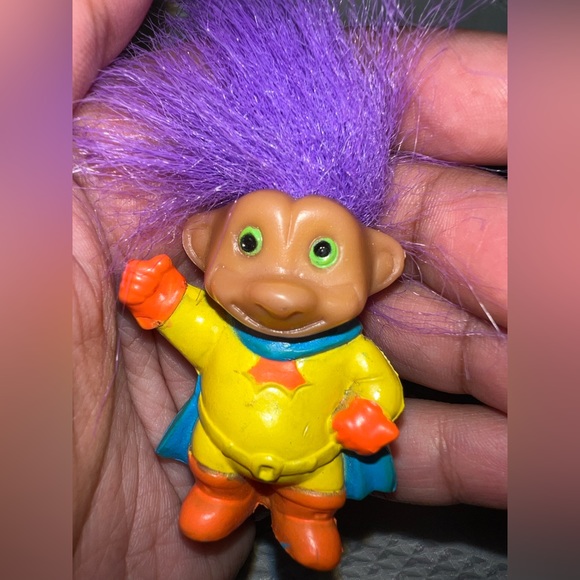 Toys | Vintage Soma Purple Hair Superhero Mini Troll Doll 2 Tall ...